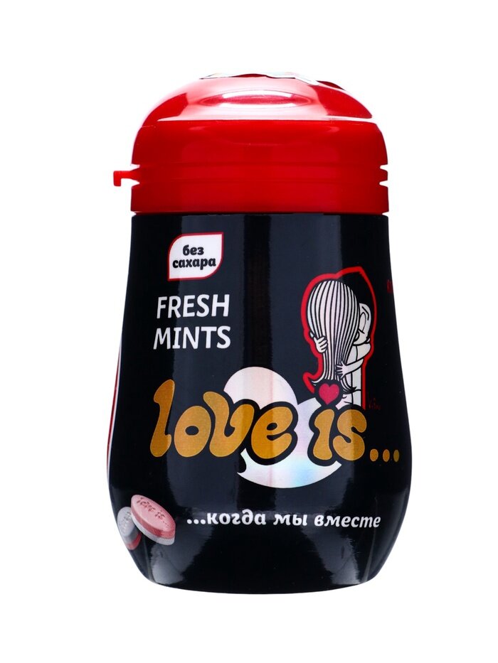 Освежающие конфеты "Love is." со вкусом клубники 12х6х45г