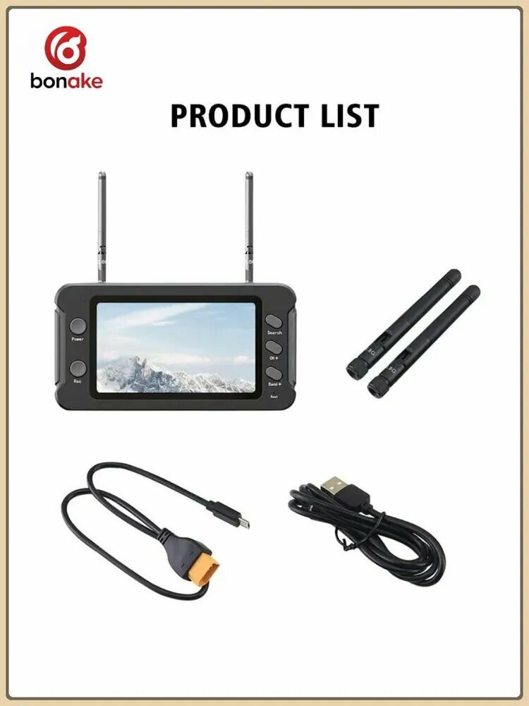 5.8G монитор с DVR 4,3-дюймовый ЖК-дисплей 40CH 16:9 NTSC/PAL, Автопоиск видеозаписи