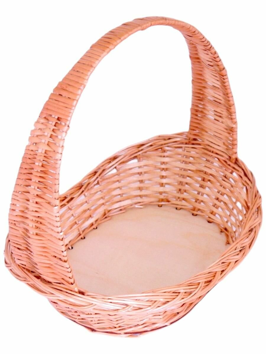 Корзина плетеная "Подарочная" №1 на фанерном дне, пасхальная, ручное плетение из лозы