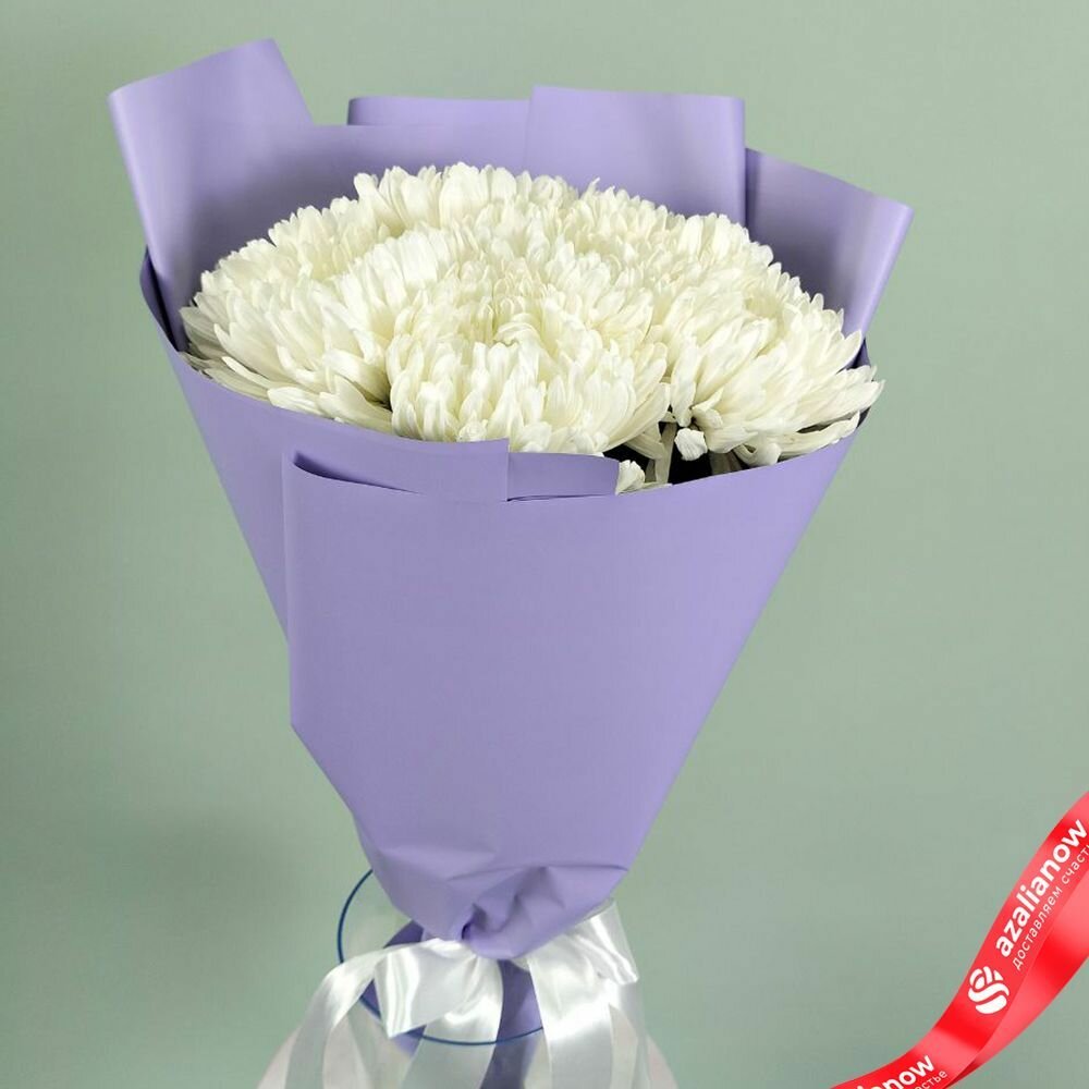 Букет "Белая гармония для любимых" из 7 хризантем от АзалияНау