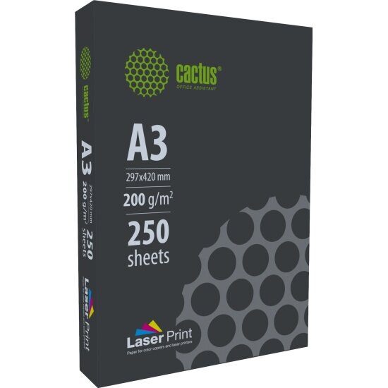 Бумага Cactus CS-LPA3200250 A3/200г/м2/250л./белый для лазерной печати