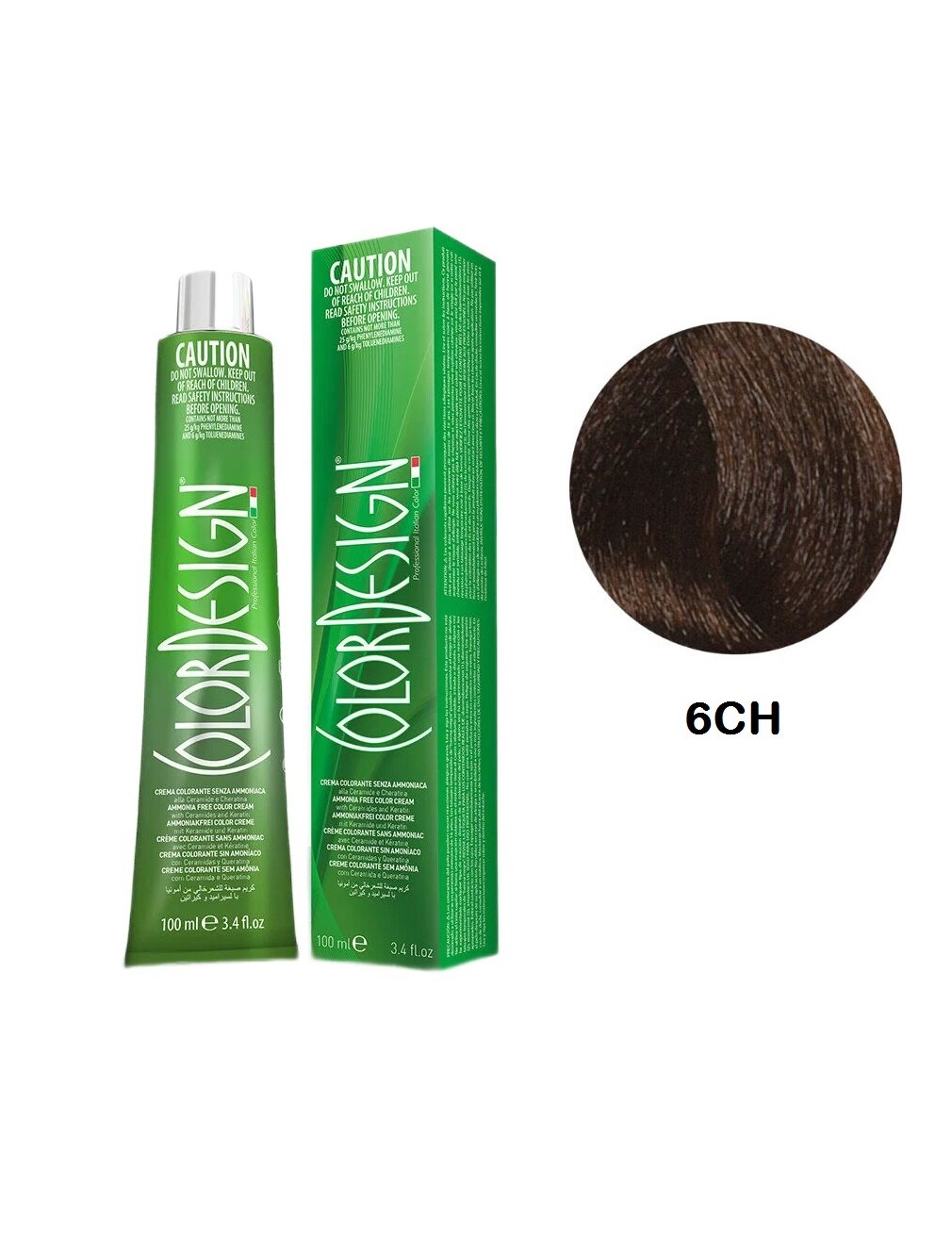 Colordesign Ammonia Free Колор Дизайн Краска для волос без аммиака 100 мл - Colordesign 6CH dark chocolate blond