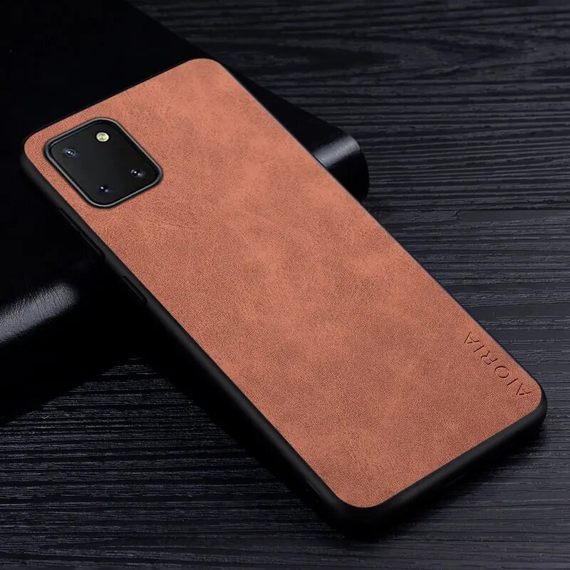 Чехол для телефона из искусственной кожи премиум-класса для Samsung Galaxy Note 10 Lite Plus, однотонный чехол для Samsung Galaxy Note 10 Lite, чехол Brown, Galaxy Note 10 Lite