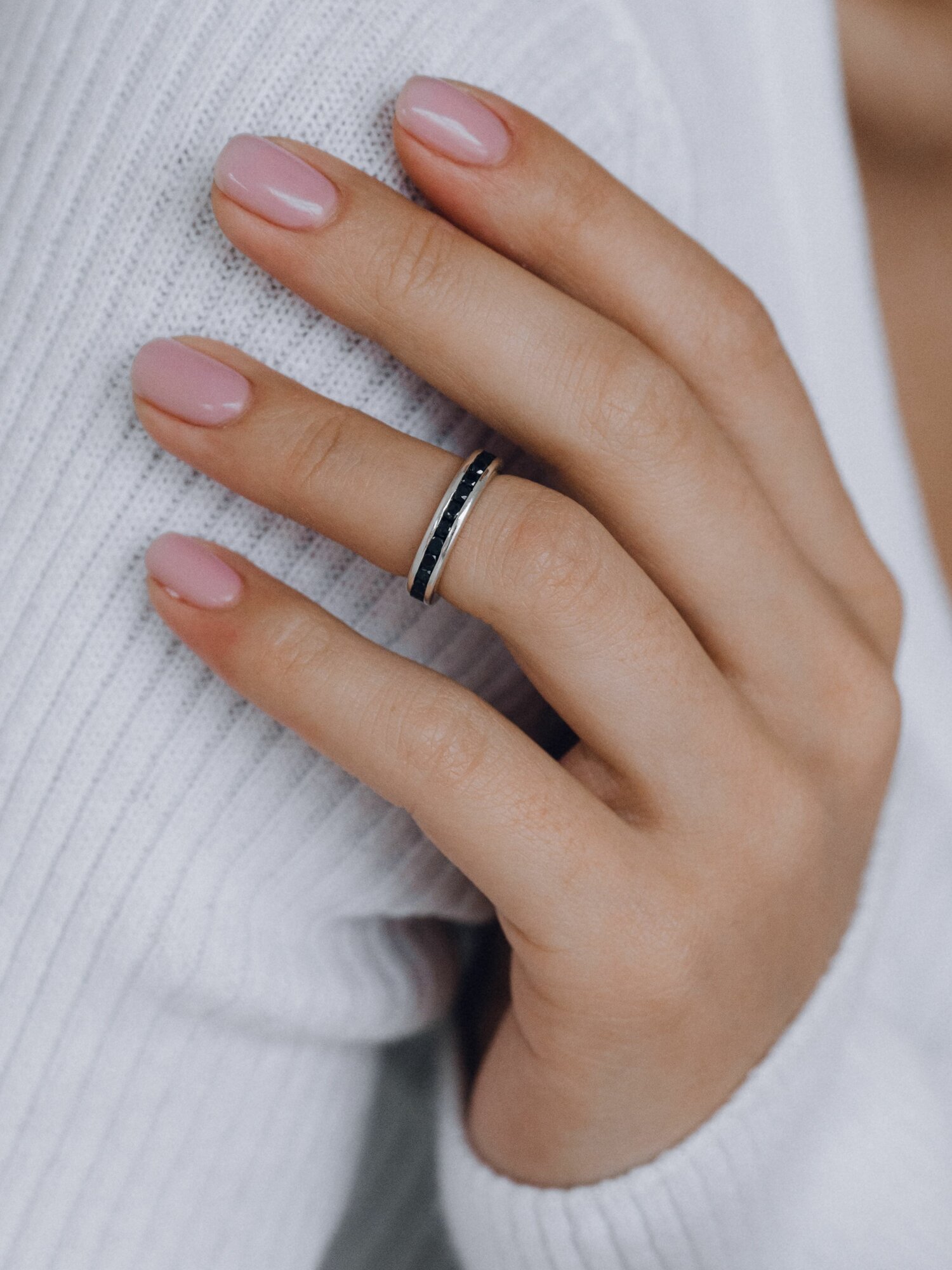 Кольцо дорожка, на фалангу, серебро, 925 проба, циркон