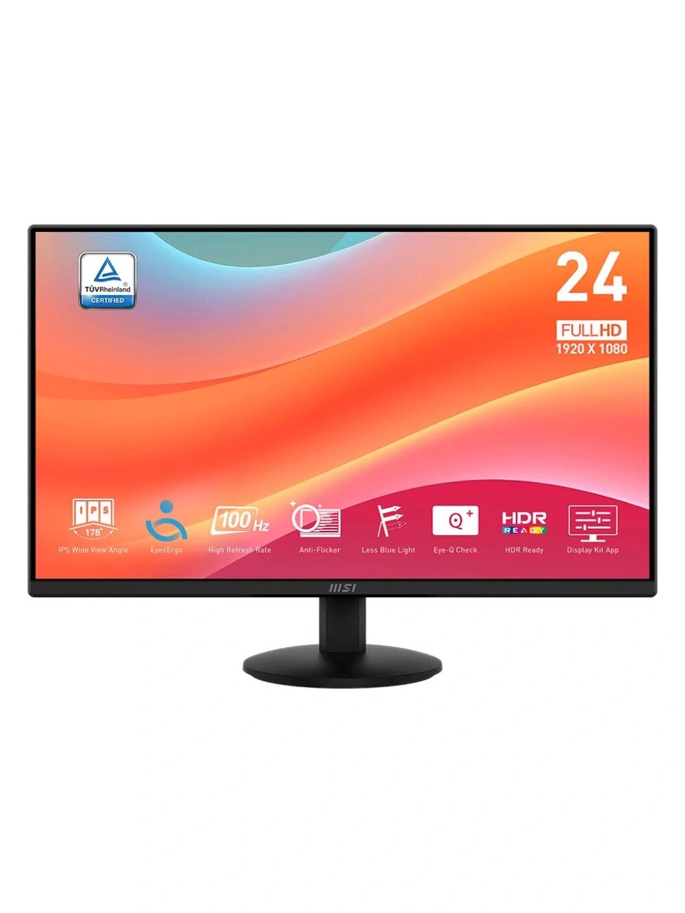 Монитор 23.8" MSI Pro MP242L, 1920х1080, 100 Гц, IPS, черный (9s6-3pd5ct-016)