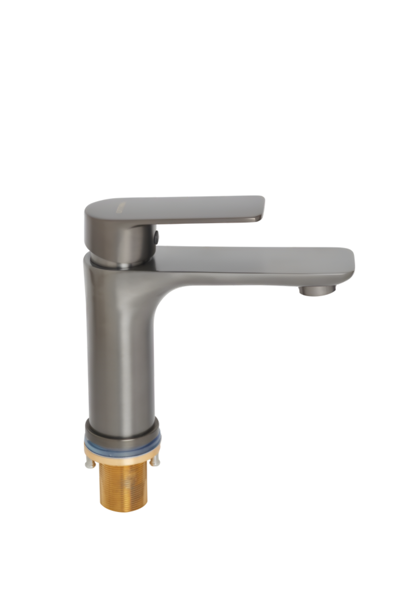 Смеситель Оптима, графитовый металлик, для умывальника, с гайкой, латунь, 35 мм