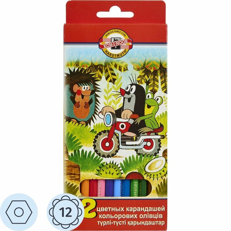 Карандаши цветные KOH-I-NOOR Крот12 цв/наб, 3652012026KSRV