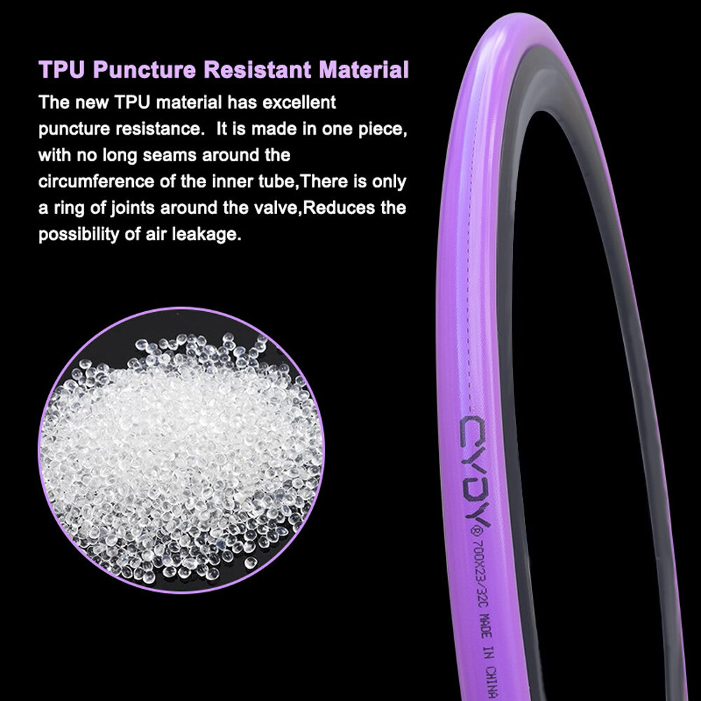 Камеры CYDY 700x23-32C TPU с 45 мм/65 мм/85 мм сверхлегкая и устойчивая к проколам велосипедная камера для шоссейного велосипеда