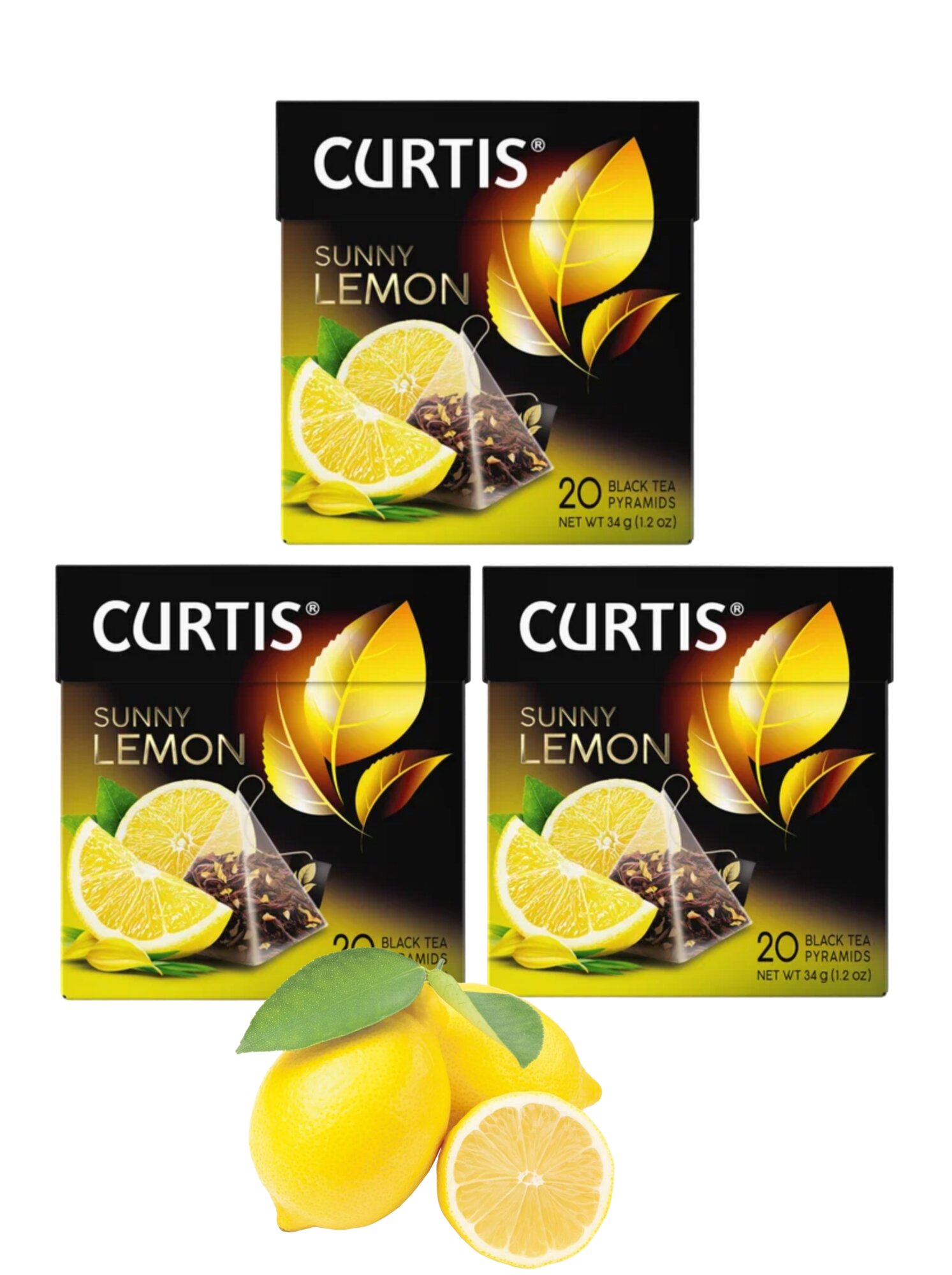Чай Curtis Sunny Lemon 3 шт. по 20 пирамидок