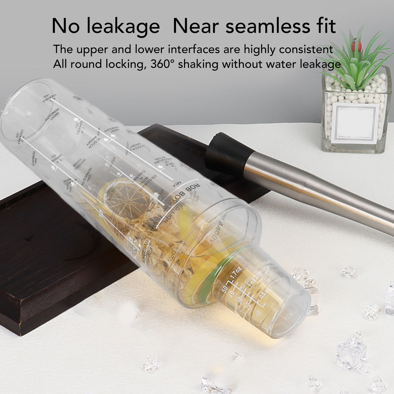 Коктейльный шейкер прозрачный устойчивый к падениям винный миксер шейкер со шкалой для бара ресторана вечеринки 700 мл