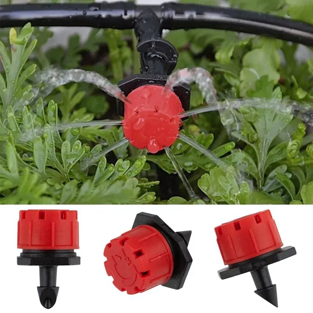 Капельница-разбрызгиватель с микропотоком, комплект 25 шт, пластик/металл, для капельного полива