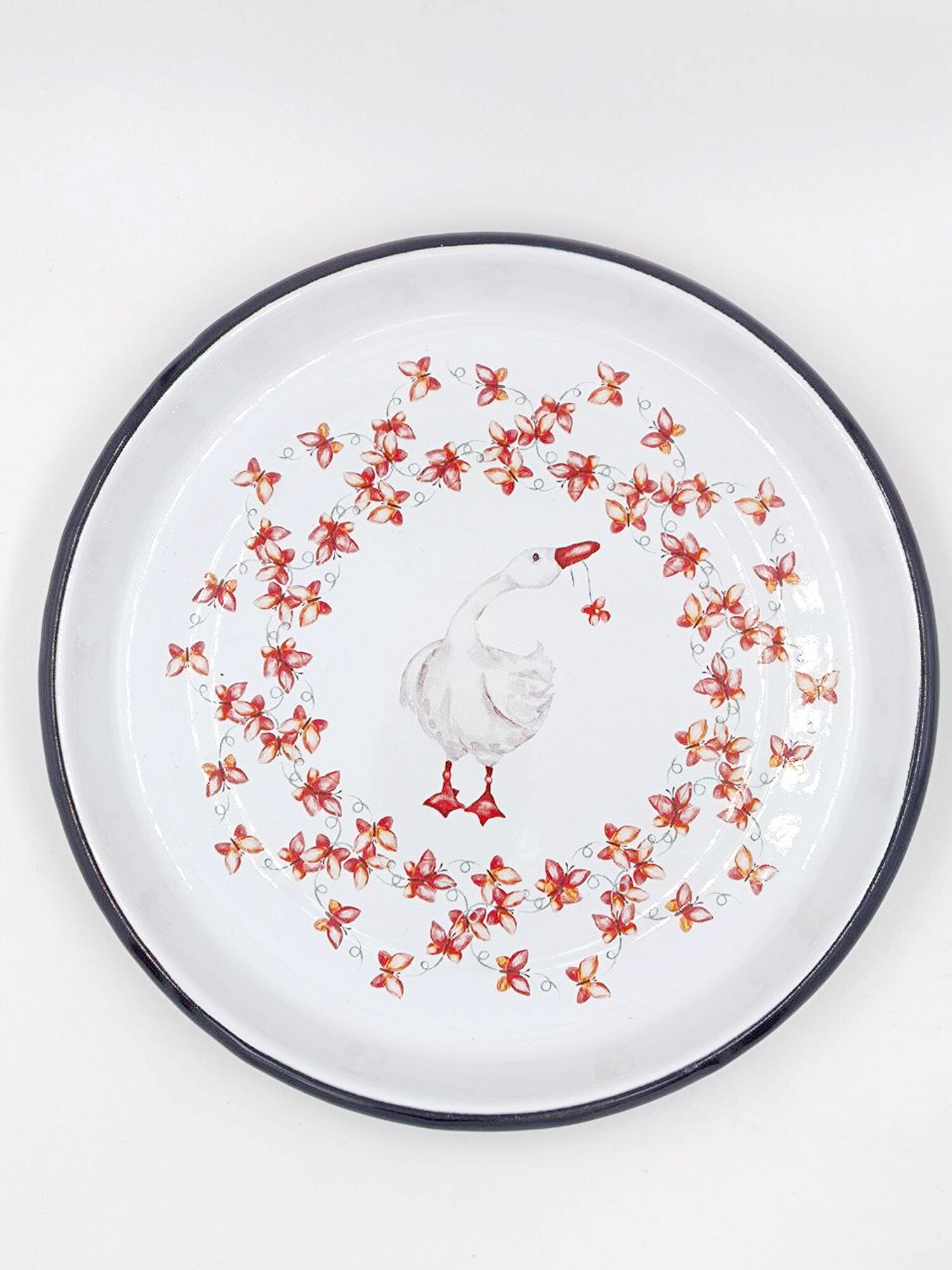 Тарелка эмалированная Эмалика "Смельчак и бабочки" 22 см