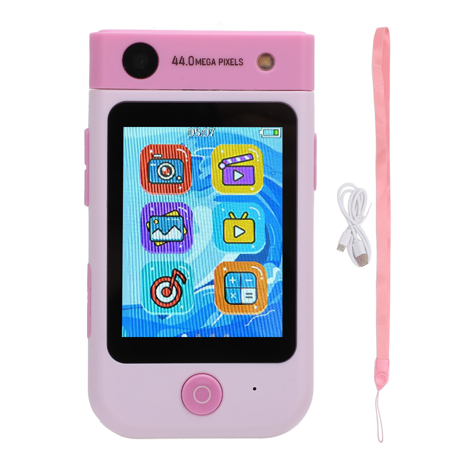 1080P 48MP Digital Camera 2.8 Inch IPS Touchscreen Auto Focus 700mAh with Alarm Clock MP3 Music Player Portable Camera for Present Roseate
