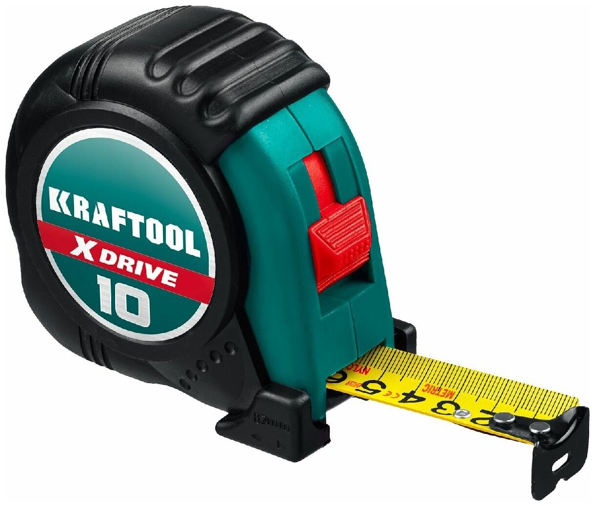 Рулетка KRAFTOOL X-Drive 10м х 25мм с нейлоновым покрытием и сдвижным фиксатором