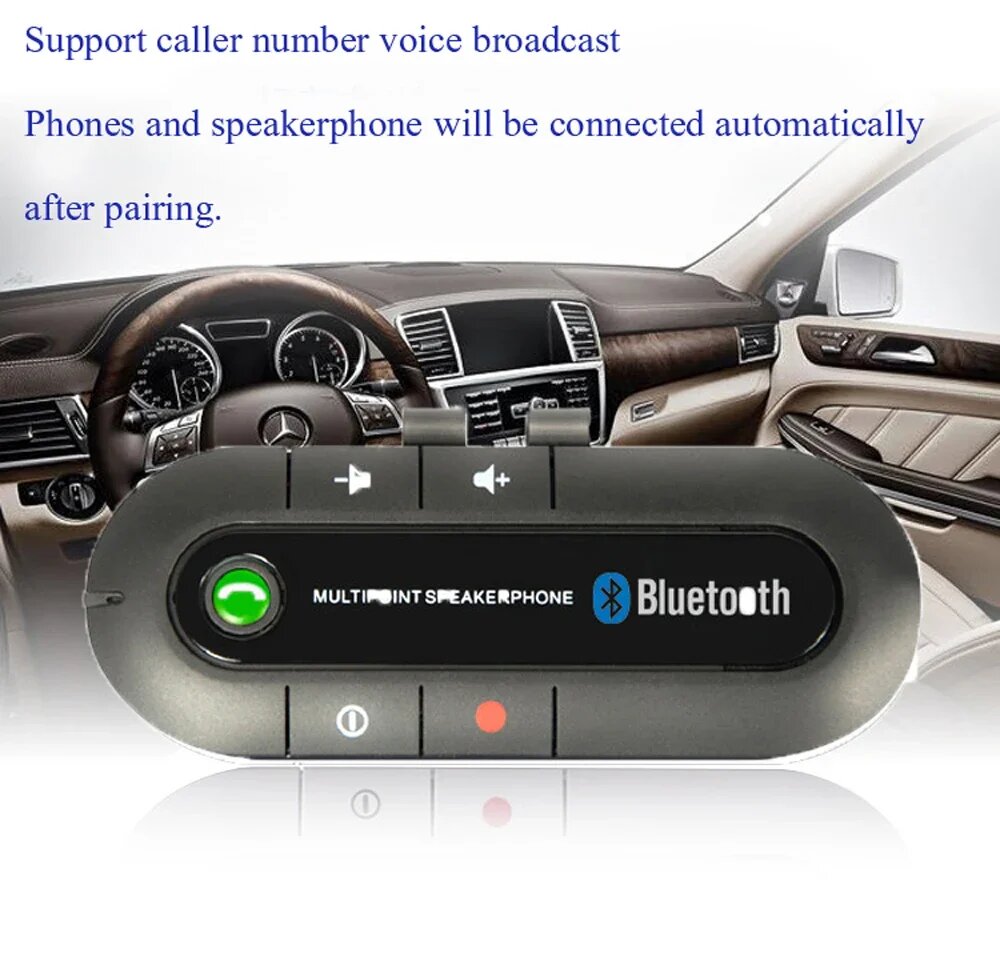 Беспроводной автомобильный Bluetooth-комплект громкой связи 4,1, солнцезащитный козырек, Bluetooth-динамик, громкая связь, MP3-плеер, автомобильное зарядное устройство
