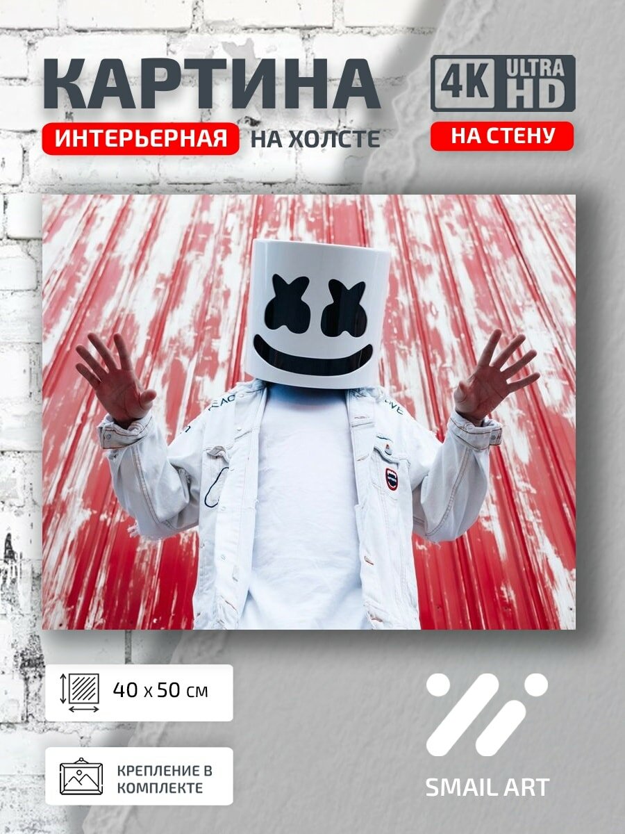 Картина на холсте интерьерная 40 на 50 на стену American DJ для гостиной атмосфера