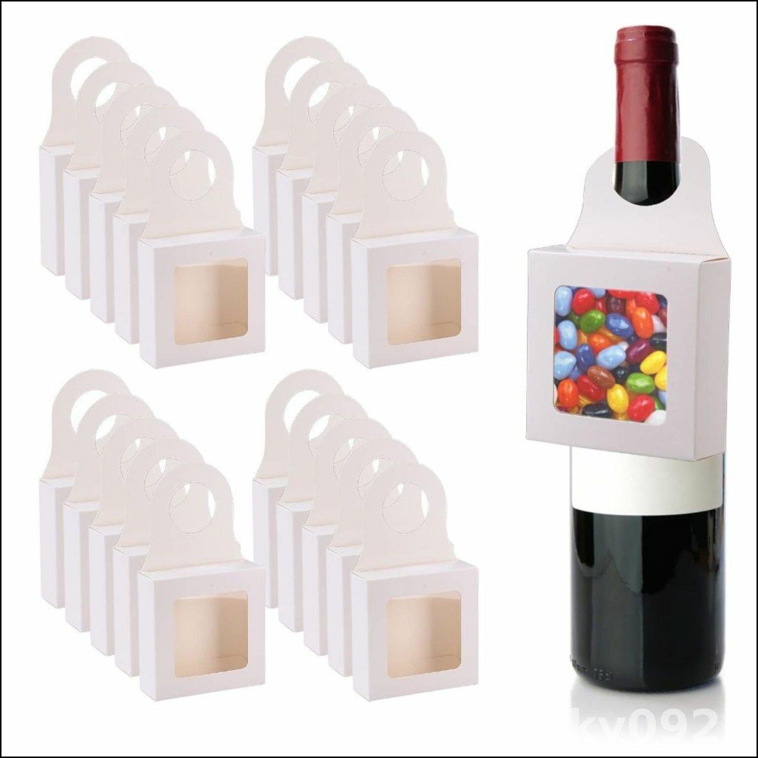 Эксклюзивный кейс для бутылки вина из крафтовой бумаги с окошком и ручкой, стильная упаковка для кондитерских изделий, печенья и конфет