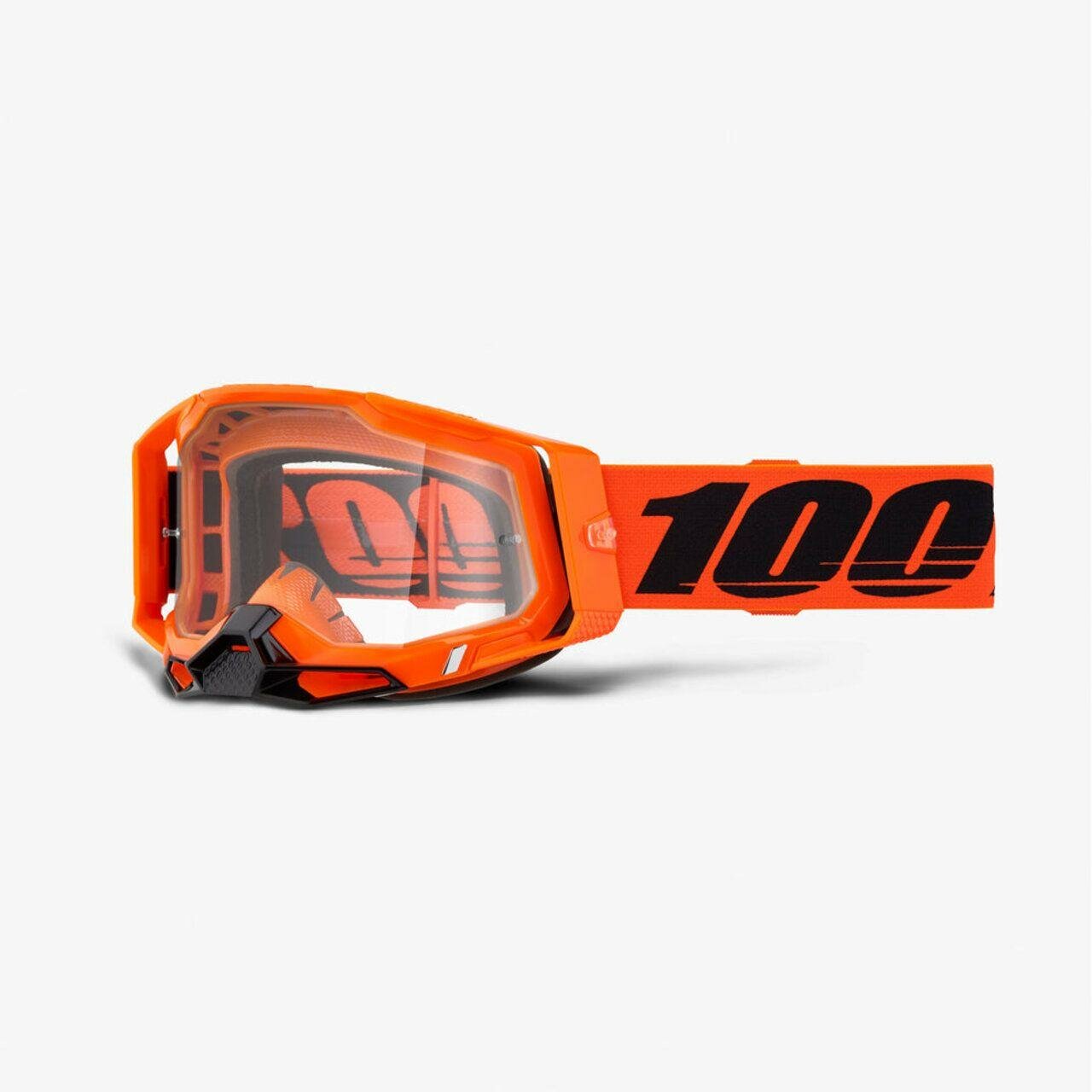 Мотоочки 100% Racecraft 2 Neon Orange / Clear, для мотокросса и эндуро спорта
