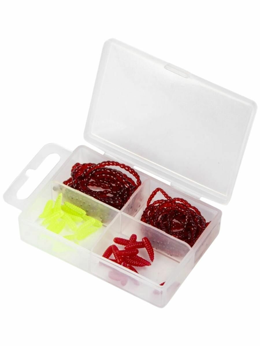 Насадки искусственные съедобные LJ Pro Series EXTRA BLOOD WORM/MAGGOT мотыль/опарыш MIX2 240/30 шт