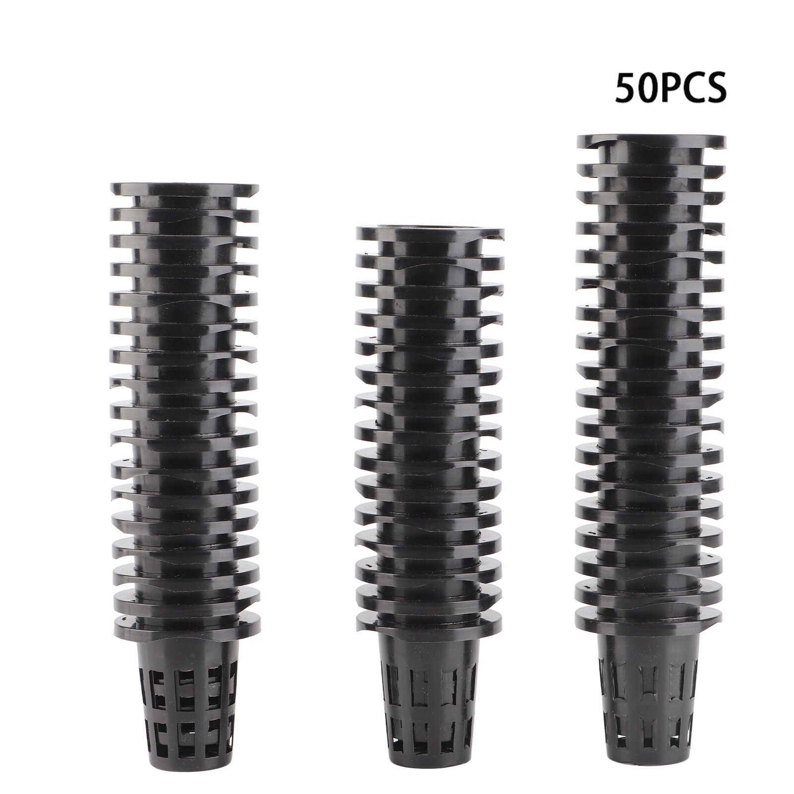 50Pcs PP Hydroponics Net Pot Soilless Cultivation Flower Planting Grow Mesh BasketBlack