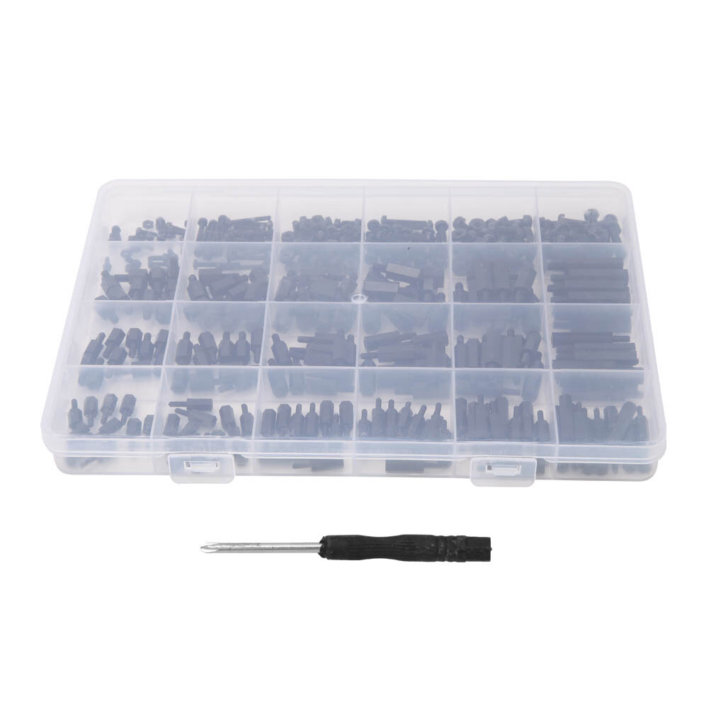 Hex Standoff, Black 360Pcs Steel Male-Female Spacer Screw Nylon for Industry