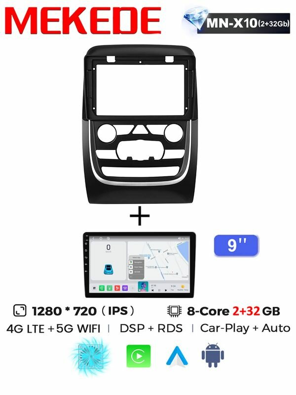 Магнитола 9" Mekede MN X10 Pro 2/32 Gb Dodge Durango 3 WD 2013-2020 carplay