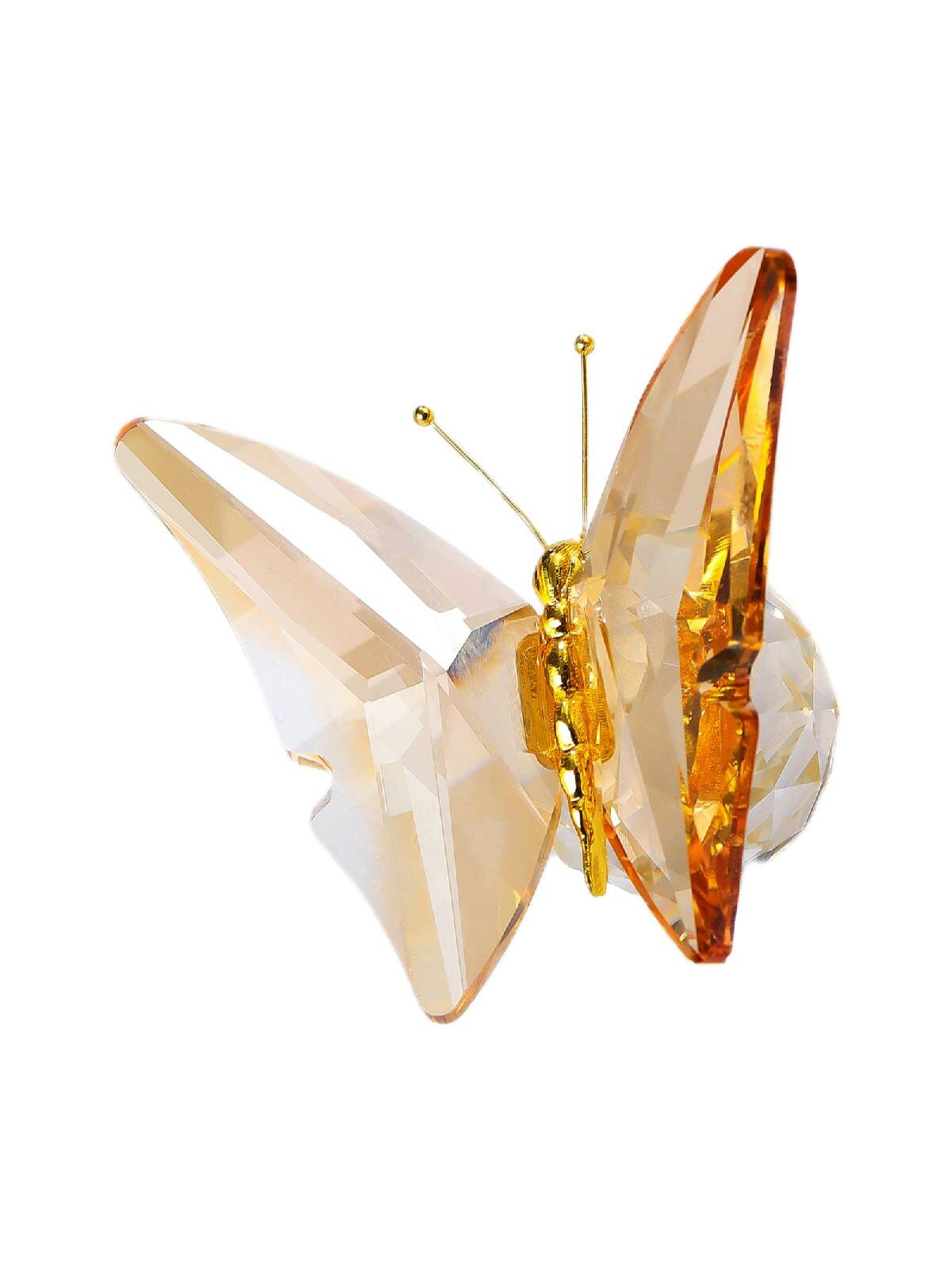 Стеклянная Статуэтка Летящей Бабочки с Хрустальной Основой Украшает Домашний Рабочий Стол