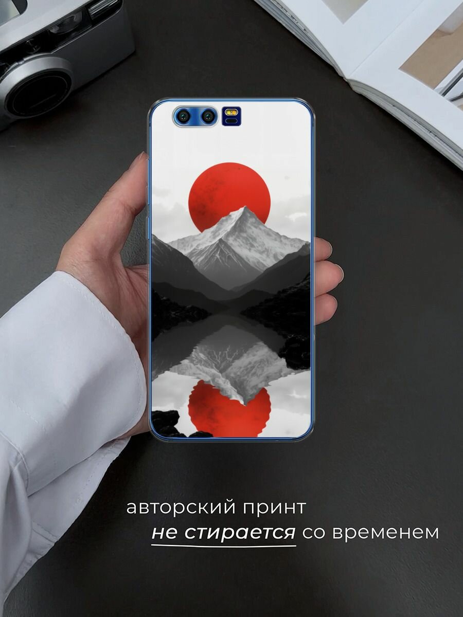 Силиконовый чехол на Honor 9 / Хонор 9 с принтом Белая гора — фото 1