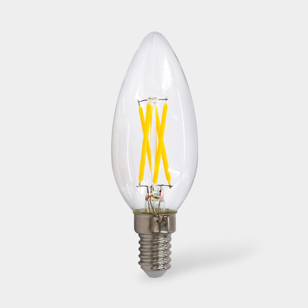 Лампа LED С35 5Вт Е14 3000К (теплый свет) 17LED FILAM Sweko 38619 (6 шт)