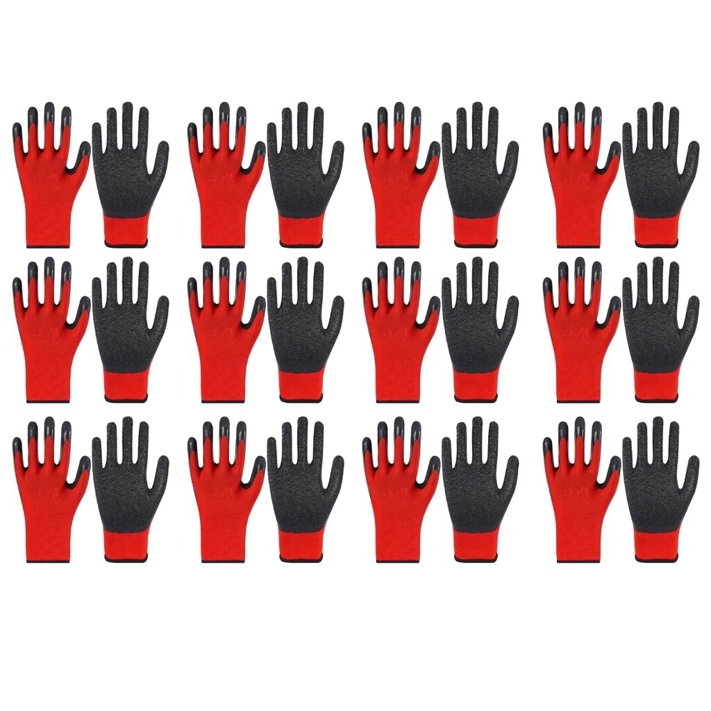 Прорезиненные рабочие перчатки с нескользящими поверхностями, усиленными при изготовлении для механиков