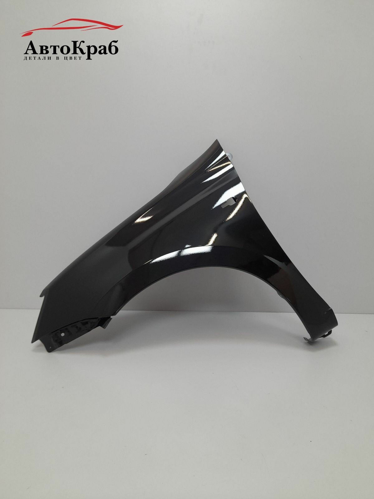 Крыло переднее левое металлическое в цвет для Лада Гранта 1 2011 — 2018 665 - космос черно синий