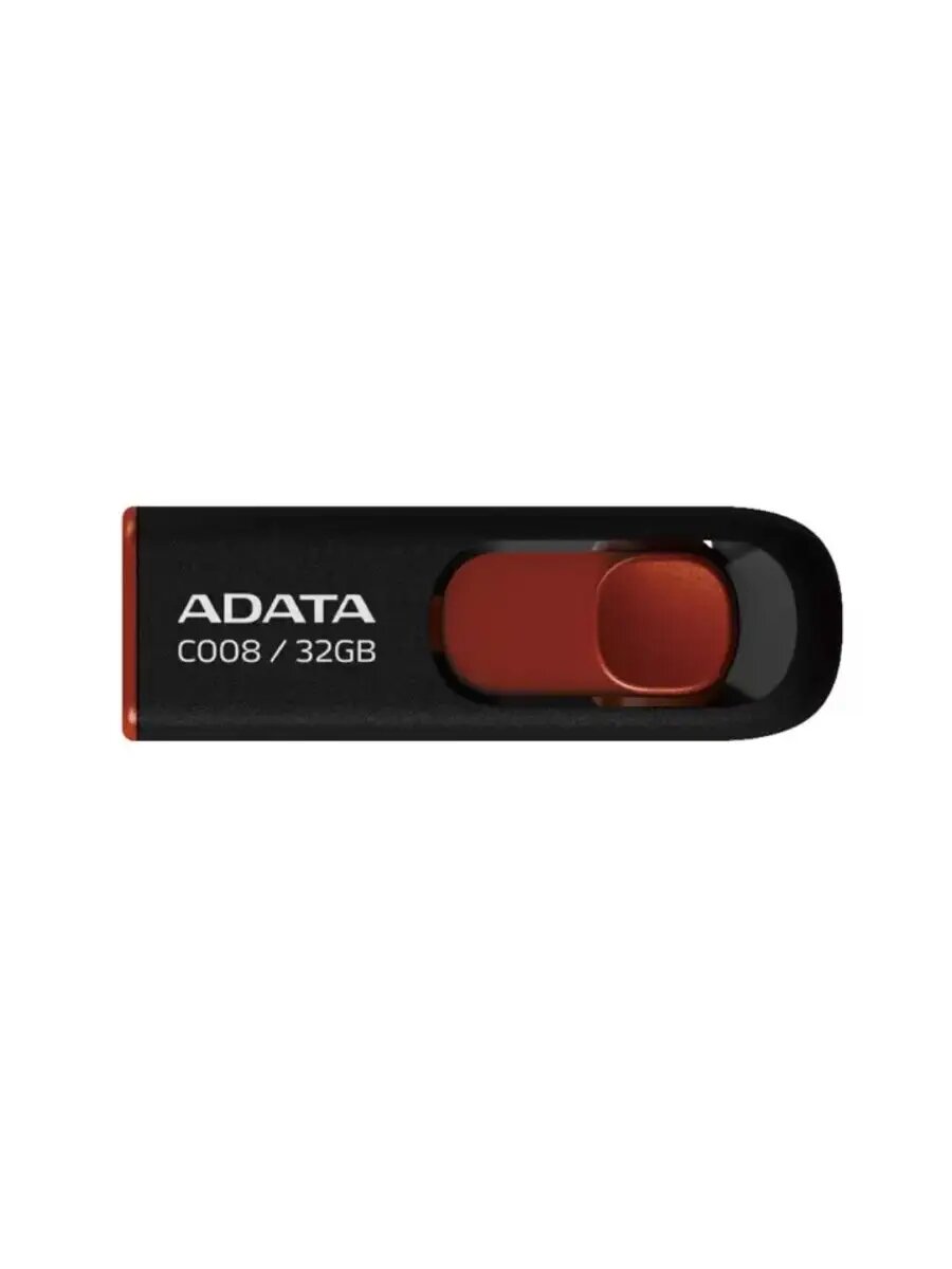 Флэш-накопитель ADATA AC008-32G-RKD USB2 32GB, черный/красный