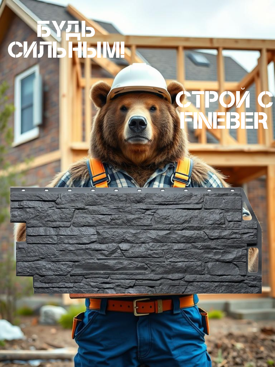 Фасадные панели Fineber "Скала" 10шт, кварцевые, полипропилен, 10 шт