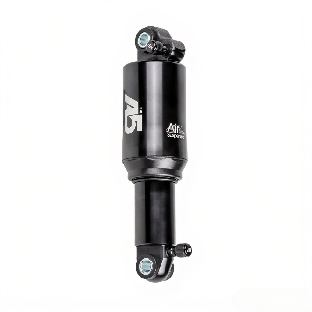 Амортизатор задний воздушный для велосипеда с регулировкой давления Воздушный амортизатор для горных велосипедов Складного велосипеда из алюминиевого сплава Размеры 125 мм 150 мм 165 мм 190 мм Камера одинарная двойная Черный цвет с комплектом винтов