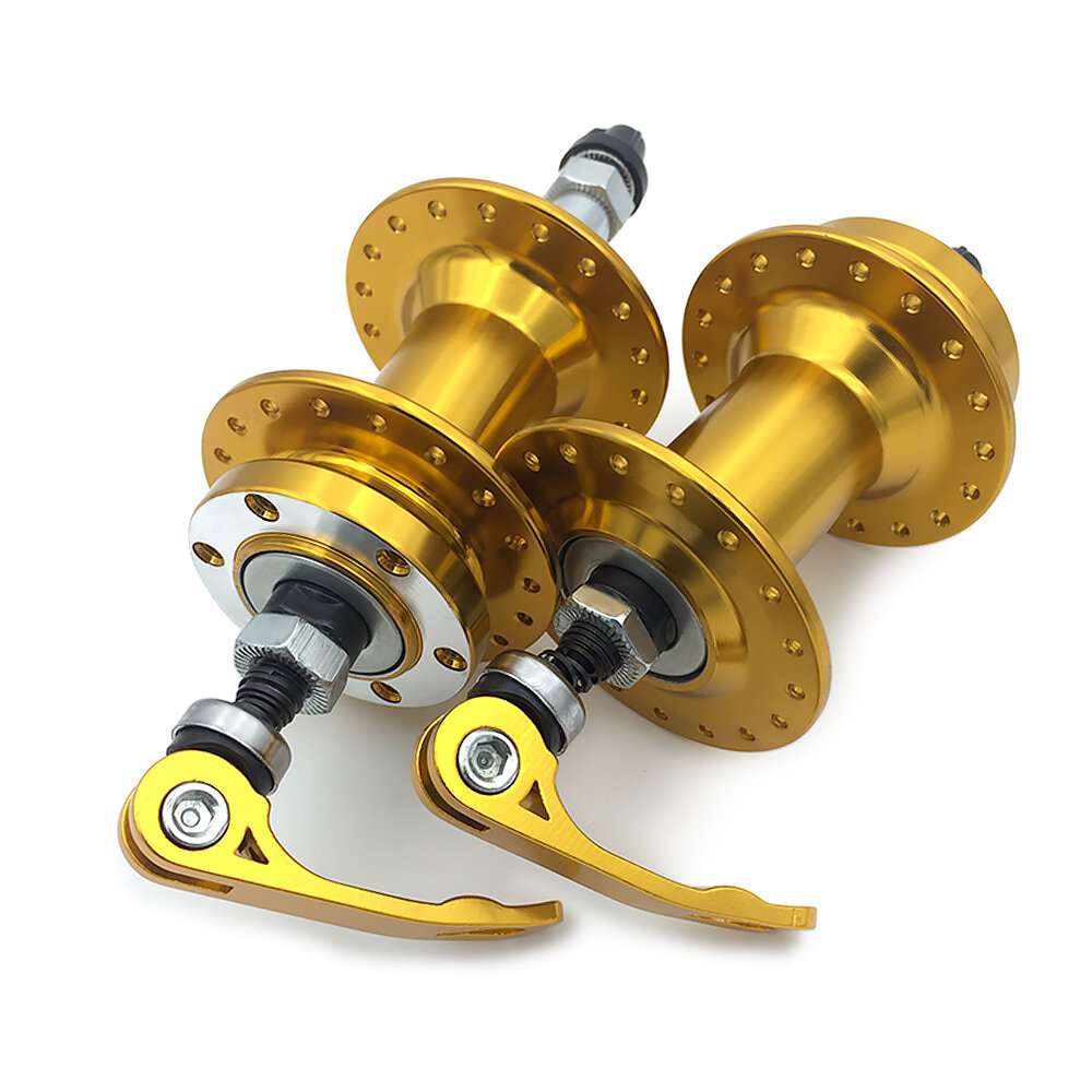 Набор переднего и заднего валов для велосипеда MTB с дисковым тормозом, кассетой, подшипниками, 36 отверстия, со вилками быстрого разъема, цвет черный, синий, красный, золотой, длина переднего вала 100мм, заднего 135мм, материал алюминиевый сплав,