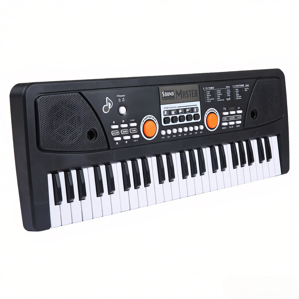 49 Keys USB Electronic Organ Kids Electric Piano with Microphone Black Digital Music Electronic Keyboard Built-in Stereo Speakers 16 Tones 8 Rhythms 6 Demo Songs 5 Percussion Kids Gift