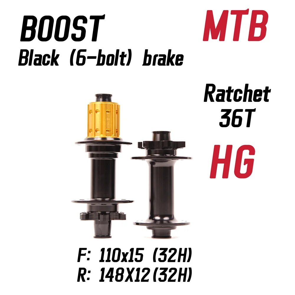 Велосипедная ступица Boost HG XD MS 36T Black 32H HG