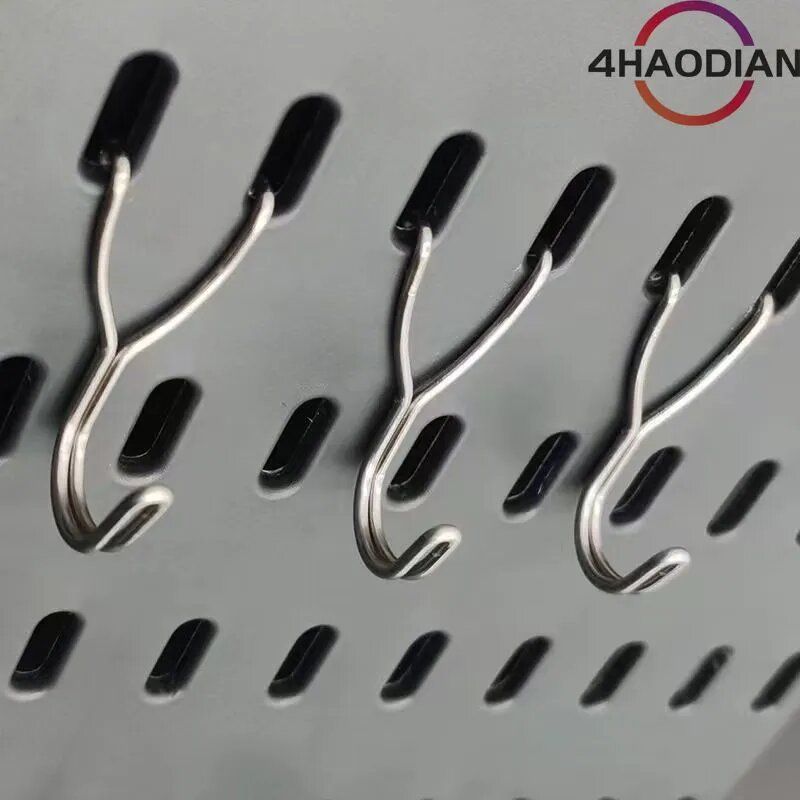 Крючки для перфорированной металлической панели закругленные с шагом 2,5 см. Набор навесов 10 шт