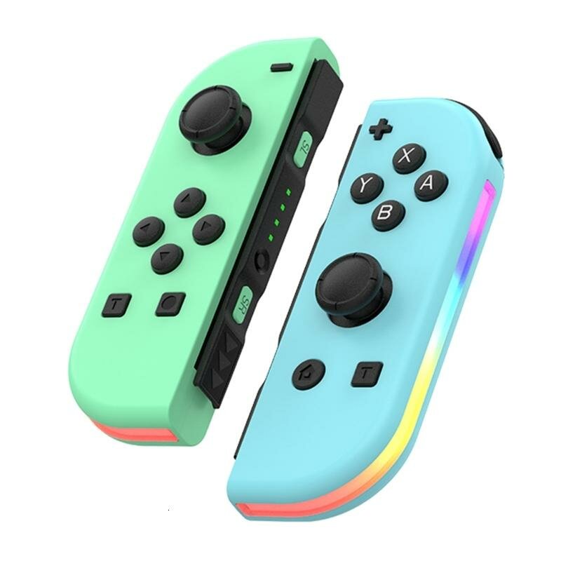 Беспроводной геймпад для Switch с 3D-джойстиком и 6-осевым гироскопом, Зеленый Синий