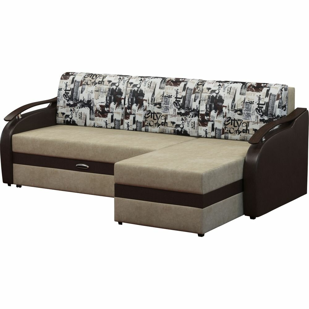 Угловой диван МебелПром Наташа У 190 ДН волна 9