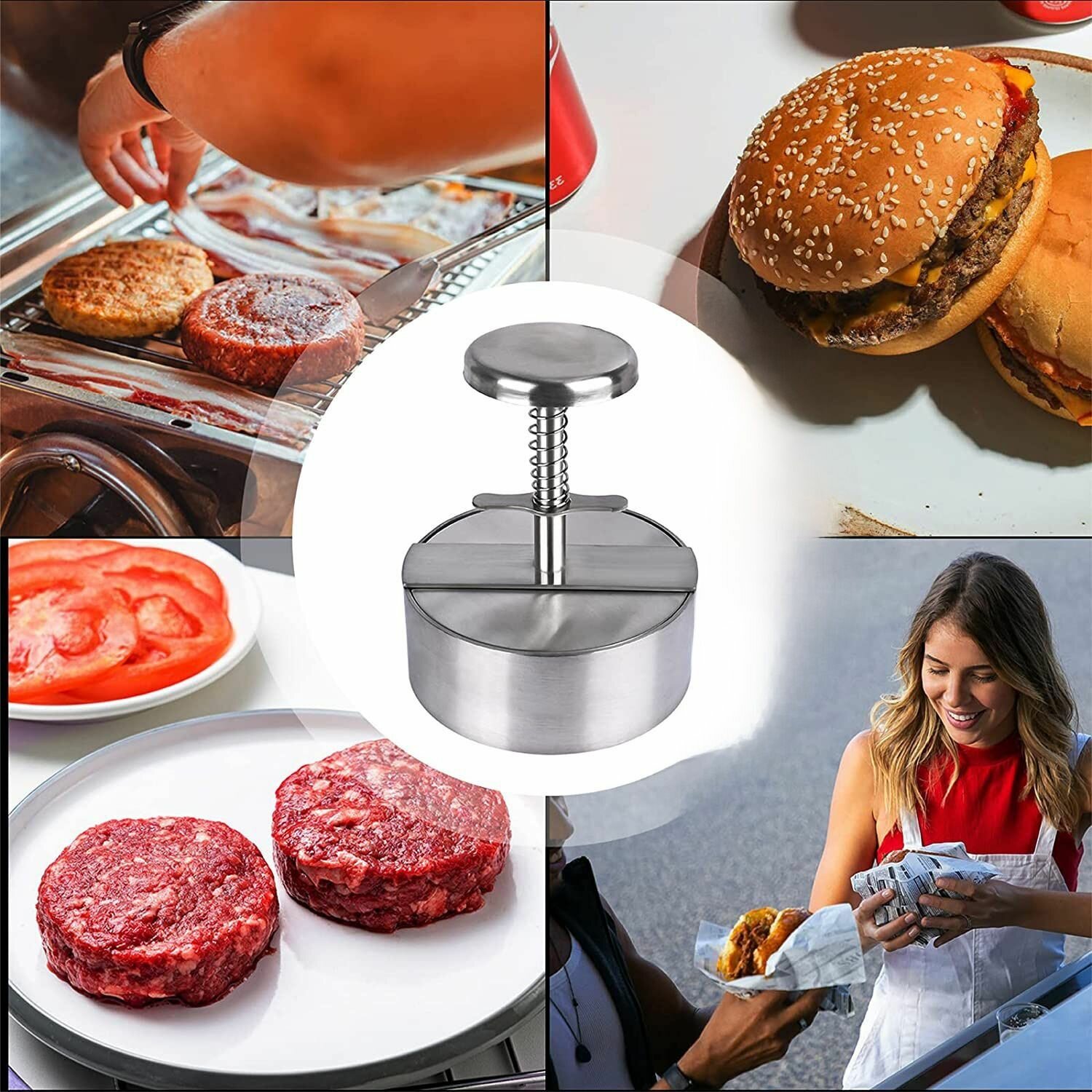 Эксклюзивная металлическая котлетница 80 мм для формирования бифштексов, бургеров и котлет, а также сервировки пюре, салатов и риса