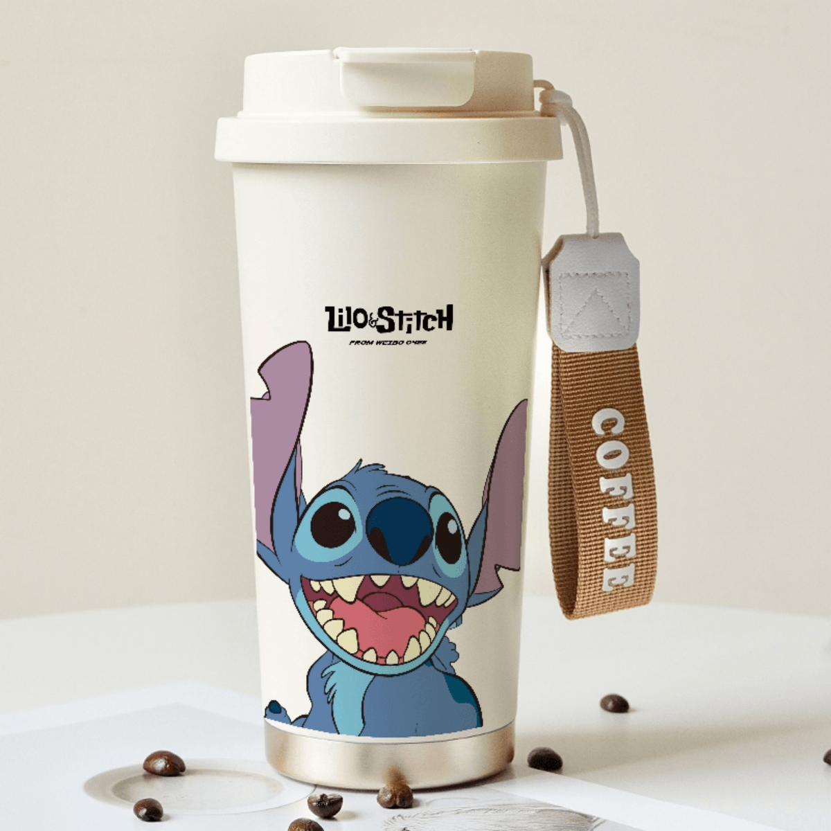 MINISO Термос чашка Лило и Стич 520 мл, about 520ml, Портативная стальная кружка