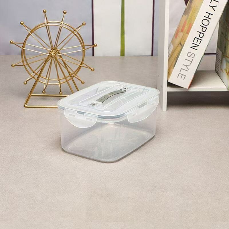 Контейнер для еды герметичный 470 мл Hitt, для хранения и заморозки продуктов, пластиковый, с ребристым дном,