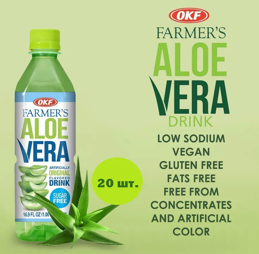 Алоэ Вера OKF оригинальный 0,5л./20шт. OKF Напиток негазированный Южная Корея