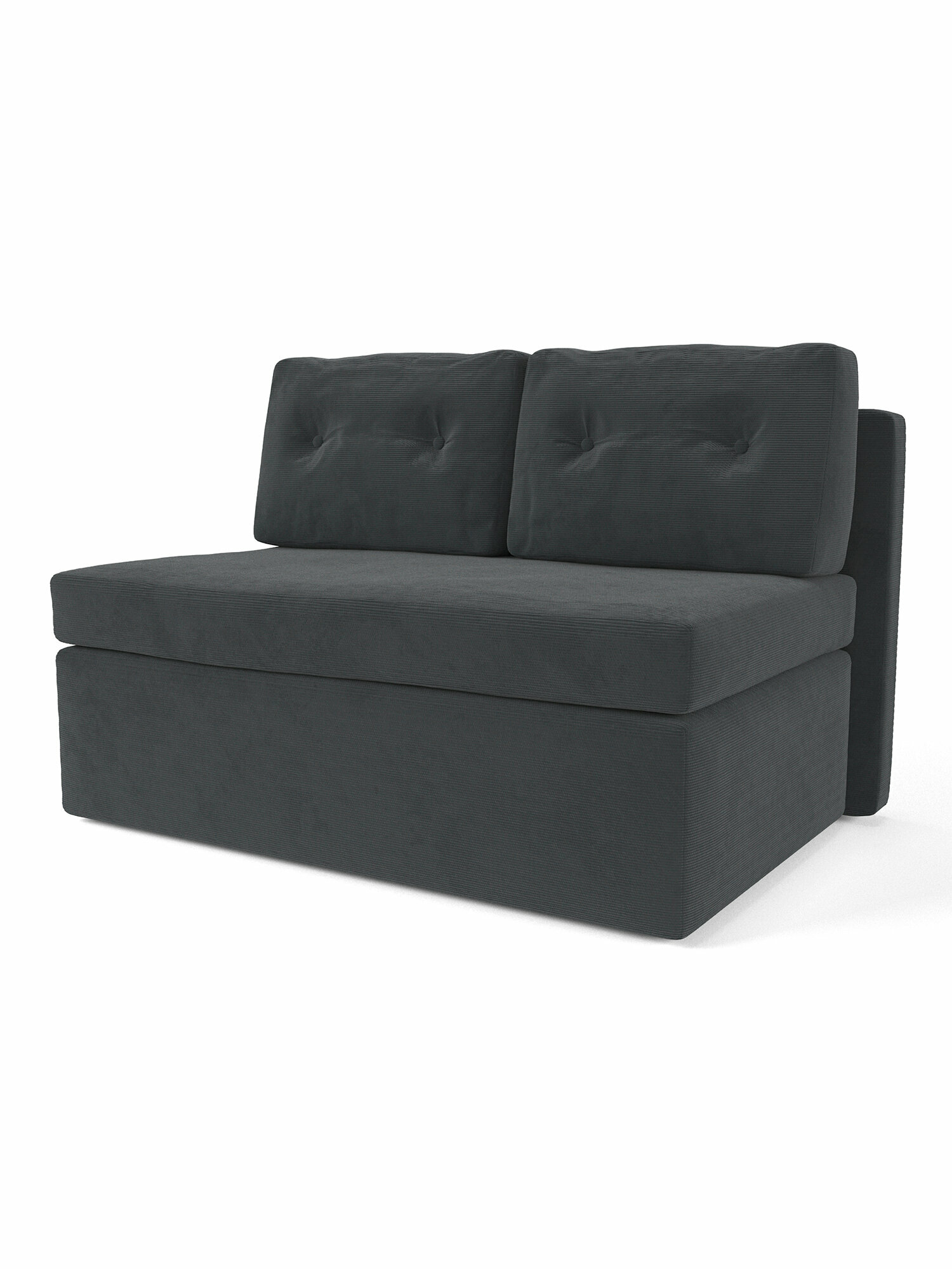 Прямой диван Soft Element Лукас Grey, двухместный в гостиную, раскладной, велюр, современный стиль скандинавский лофт