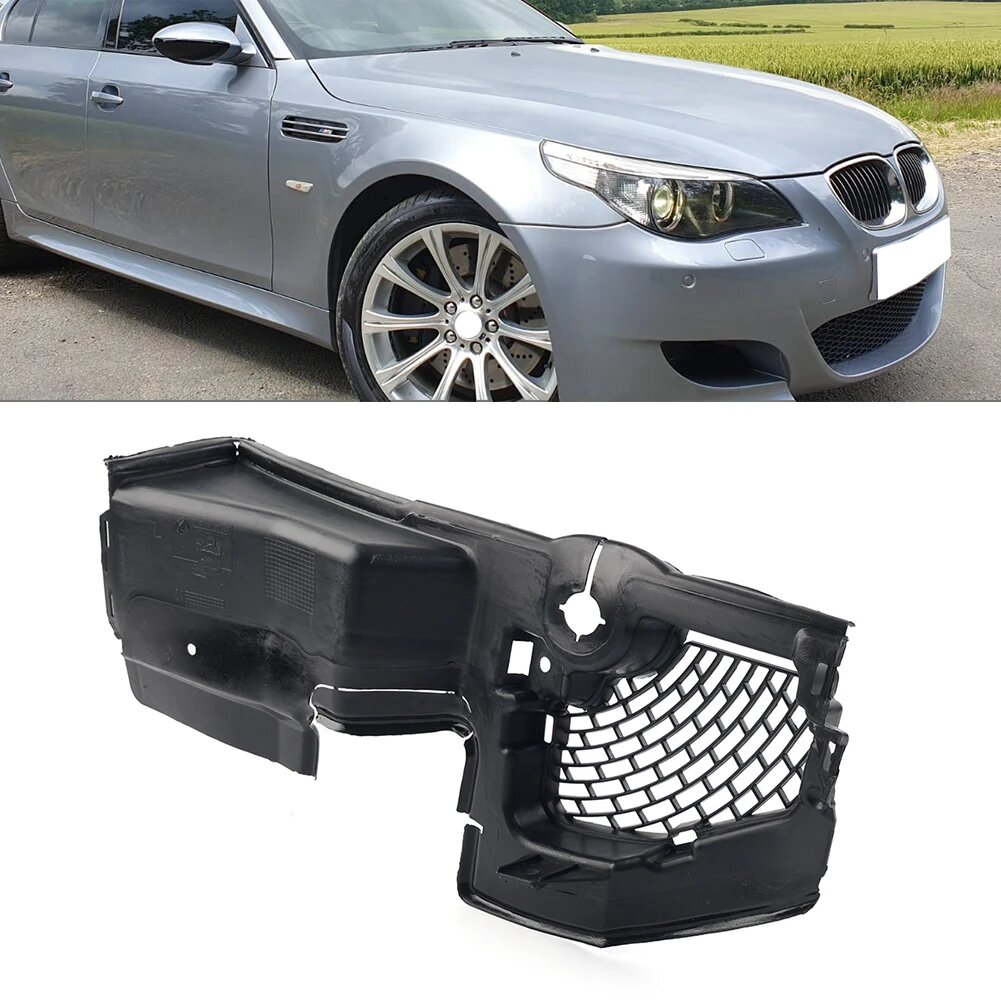 Черная передняя левая крышка воздуховода радиатора автомобиля для BMW 5 серии E60 2001-2007 для E61 2002-2007 51717050649