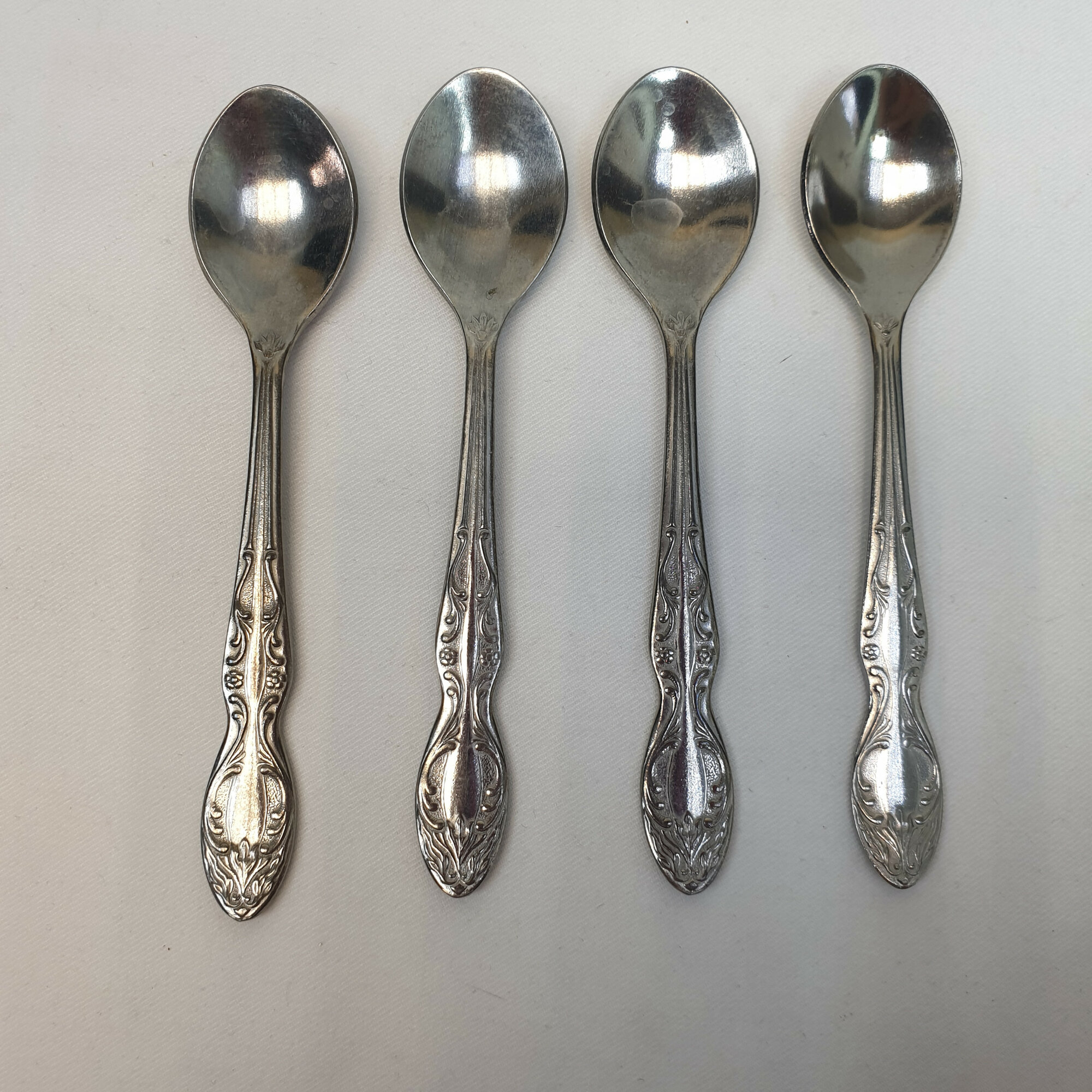 Набор чайных ложек Орловский завод Текмаш 4 штуки, нержавейка. Винтаж, СССР