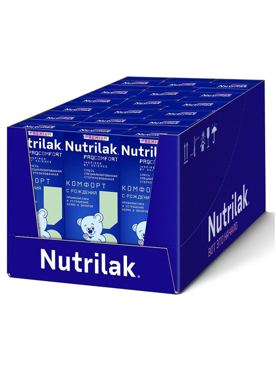 Смесь Nutrilak Premium Комфорт готовая к употреблению, с рождения, 200 мл, 18 шт.