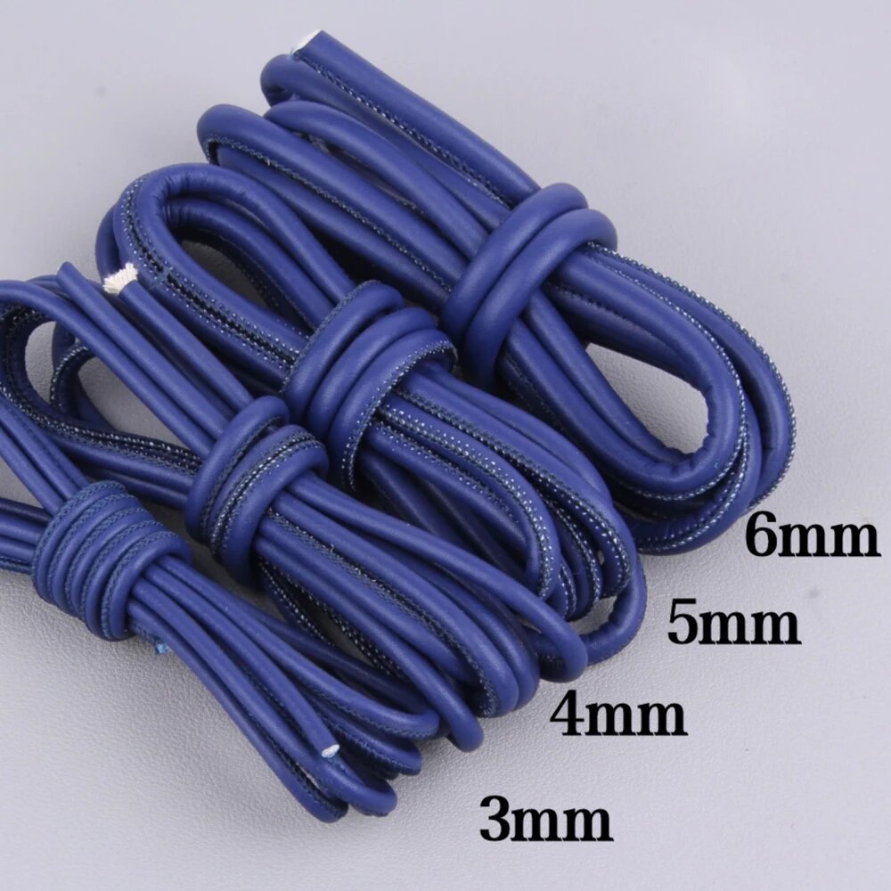 Кожаный шнур из овечьей кожи LMCK REGE 3/4/5/6 мм, 2 метра Синий, 3mm, navy
