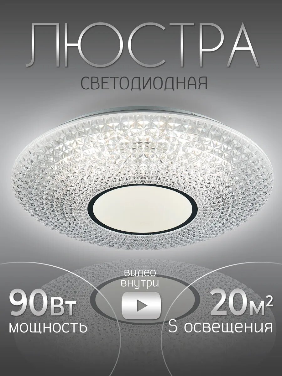 Люстра потолочная светодиодная на кухню, светильник потолочный с пультом Wedo Light